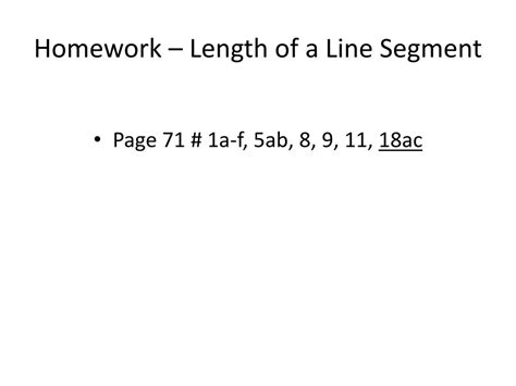 Ppt Length Of A Line Segment Learning Goals To Recall Pythagoras