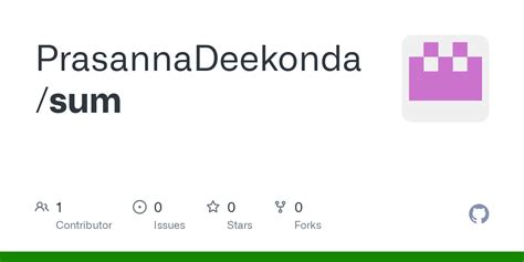 Github Prasannadeekonda Sum