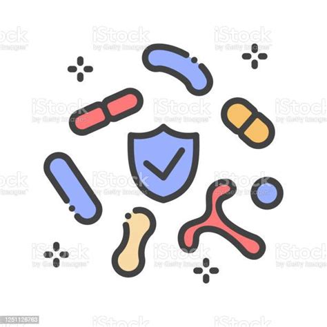 인간의 건강한 장 내 미생물 색상 라인 아이콘 창 자에 현미경 박테리아 웹 페이지 모바일 앱 버튼 로고에 서명합니다 벡터 격리 요소입니다 편집 가능한 스트로크 개념에 대한