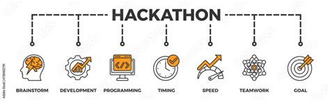 Hackathon Banner Web Icon Vector Illustration Concept For Design Sprint