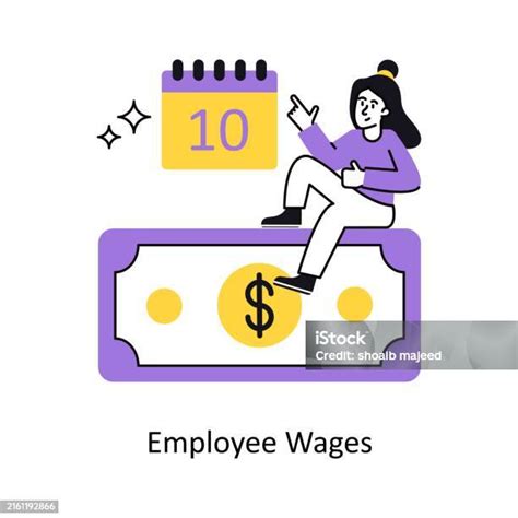 Employee Wages Vector Flat Design Illustration Symbol On White