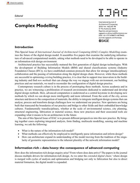 Pdf Complex Modelling