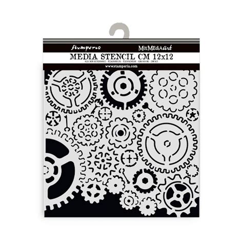 Gears Pattern Cog Wheel Stencil Schablon Med Kugghjul Steampunk Från