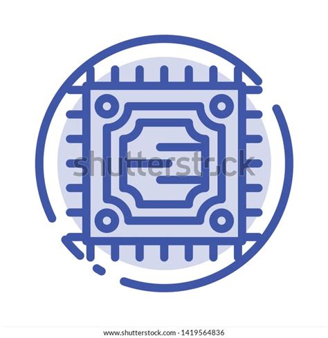 Cpu Microchip Processor Blue Dotted Line เวกเตอรสตอก ปลอดคาลขสทธ Shutterstock