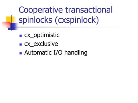 Ppt Txlinux Using And Managing Hardware Transactional Memory In An