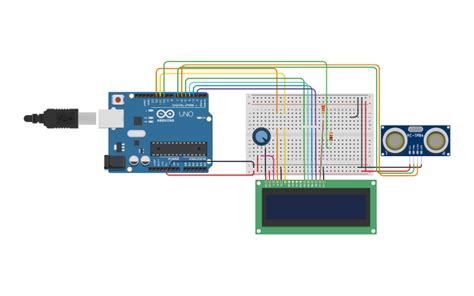 Circuit Design Task 1 Sonar With Lcd Tinkercad