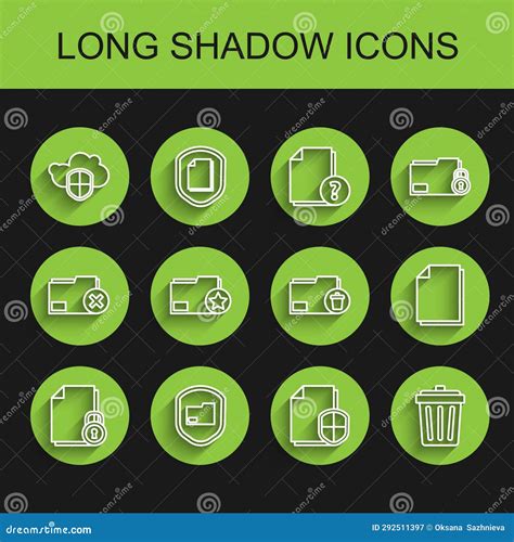 Set Line Document And Lock Folder Protection Cloud Shield Concept