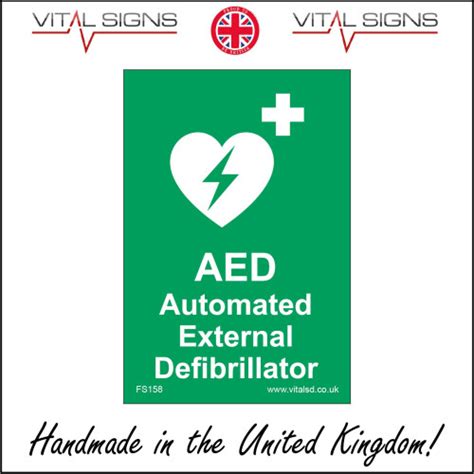 Fs158 Aed Automated External Defibrillator Sign Ambulance Health Safety On Onbuy