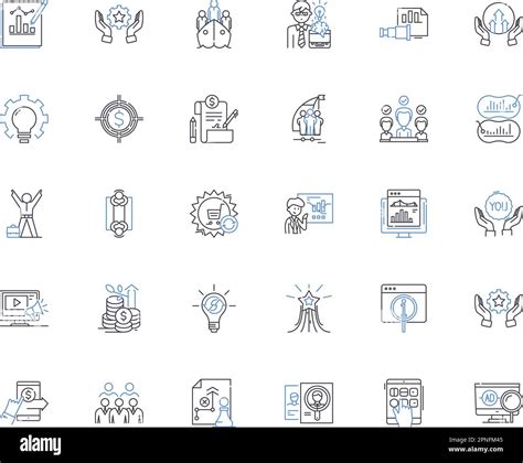 Business Strategy Line Icons Collection Planning Execution Innovation Growth Optimization