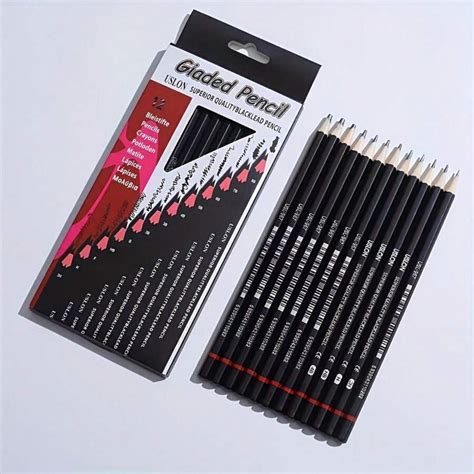 12 Pieces Drawing Pencils Set 2h 8b Sketching Drafting Beginners Essential Pencil Kit Art Tools