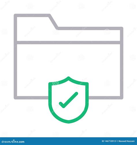 Secure Folder Thin Line Color Vector Icon Stock Vector Illustration Of Information Computer