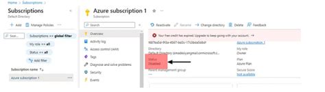 azure 账户被禁用并且不能激活 microsoft qanda
