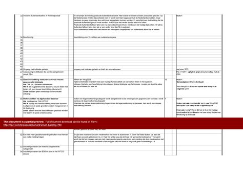 SCRUM Backlog Dutch Template Excel XLS