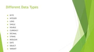 Data Types In Excel Pptx Business Accounting Finance Business