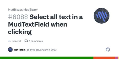 select all text in a mudtextfield when clicking · mudblazor mudblazor