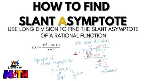 How To Find Slant Asymptote Youtube