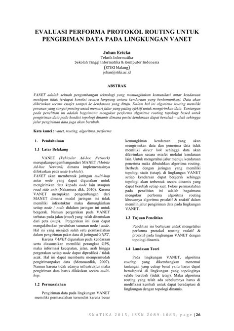 Pdf Evaluasi Performa Protokol Routing Untuk Pengiriman Data Pada