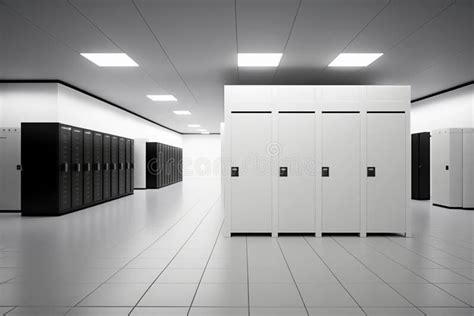 Data Center In A Server Room Created With Generative Ai Technology Stock Illustration