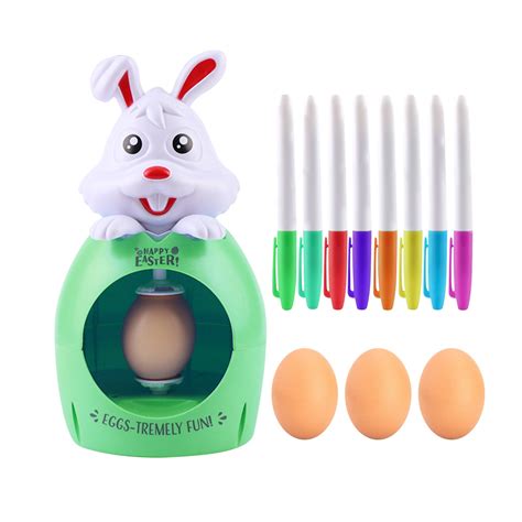 Easter Decorations Easter Egg Decorating Kit With Bunny Spinner 8 Colorful Markers And 3