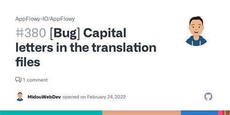 Bug Capital Letters In The Translation Files · Issue 380 · Appflowy