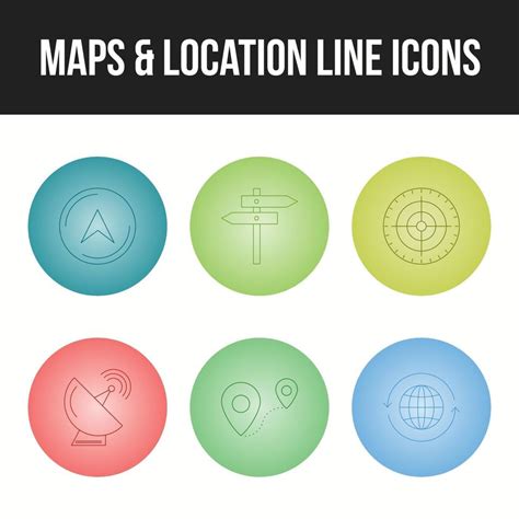 Beautiful Maps And Location Line Icon Set 3429872 Vector Art At Vecteezy