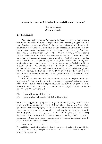 Pdf Antecedent Contained Deletion In A Variable Free Semantics