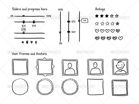 Hand Drawn Ui Kit Web Elements Graphicriver