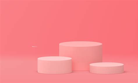 3d 받침대 핑크 패션 어워드 아레나 3 실린더 레벨 스탠드 디자인 현실적인 벡터 일러스트 레이 션 0명에 대한 스톡 벡터 아트 및 기타 이미지 Istock