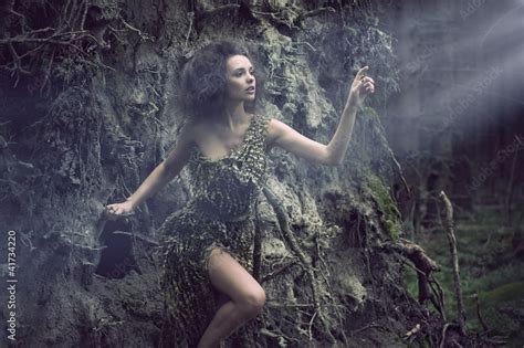 Sexy Woman As A Part Of Tree Stock Photo Adobe Stock