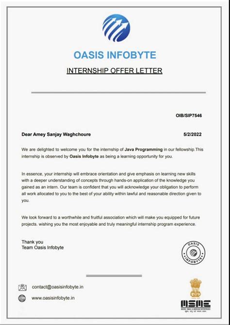 Amey Waghchoure On Linkedin Oasisinfobyte Intern Programming