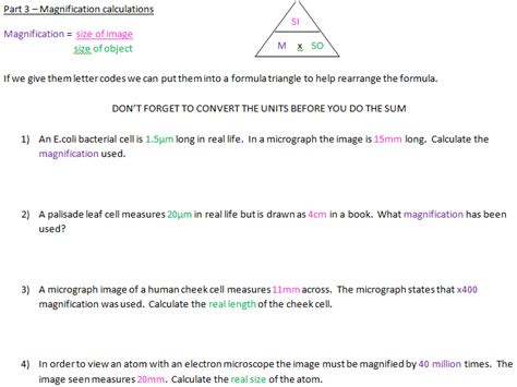 New Aqa Gcse Biology Cells Microscopy Maths Teaching Resources