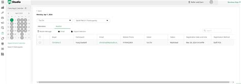 Class Appointment Registrations