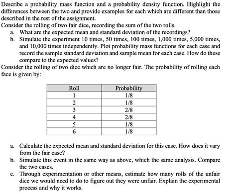 Describe A Probability Mass Function And A Chegg Com
