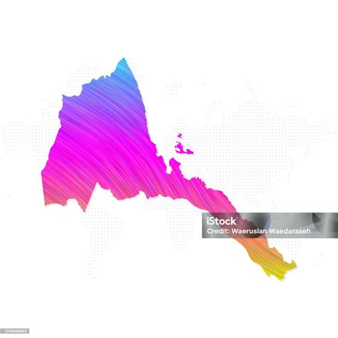 Eritrea Map In Colorful Halftone Gradients Future Geometric Patterns Of Lines Abstract On White
