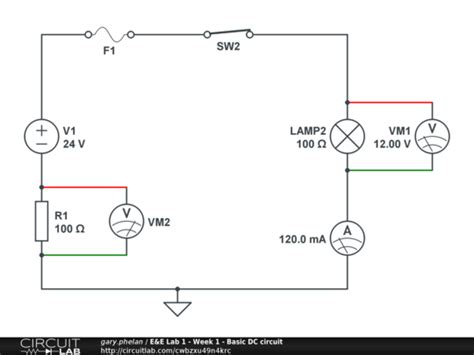 E E Lab 1 Week 1 Basic DC Circuit CircuitLab