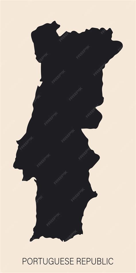 배경 평면 스타일에 고립 된 테두리와 매우 상세한 포르투갈 지도 프리미엄 벡터