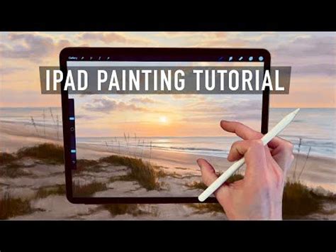 IPAD PAINTING TUTORIAL Grassy Beach Sunset Landscape In Procreate Painting Tutorial Sunset