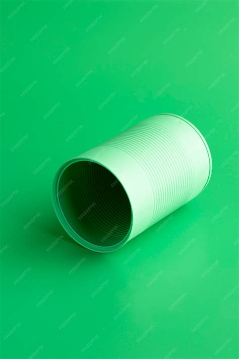 Free Photo High Angle Green Round Tin Can