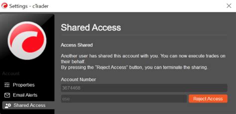Shared Access Ctrader