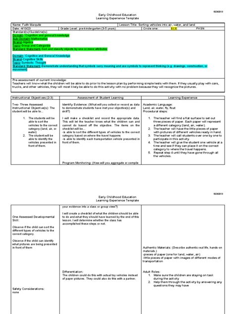Lesson Plan 1 Sorting Download Free Pdf Lesson Plan Behavioural Sciences
