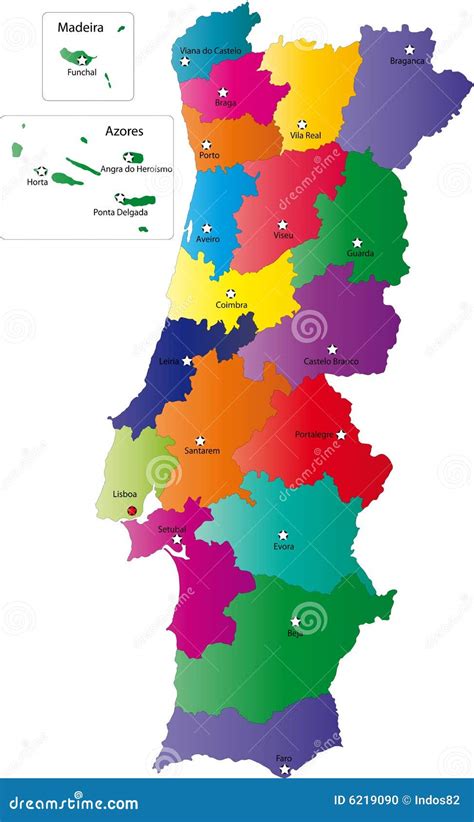 Portugal Map Cdr Format Vector Illustration 89504346