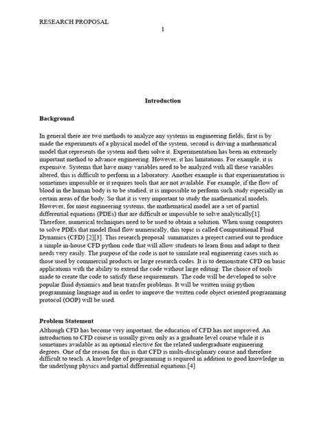 Research Proposal Rmu Pdf Computational Fluid Dynamics Object Oriented Programming