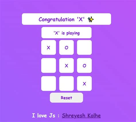 Shreyesh Kolhe On Linkedin Tictactoe Javascriptgame Game Gamedevelopment Webdevelopment