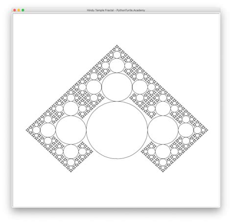 hindu temple fractal with python turtle source code python and turtle