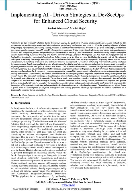 Pdf Implementing Ai Driven Strategies In Devsecops For Enhanced