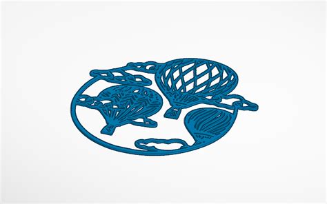 3d Design Hot Air Balloon Wall Art Tinkercad