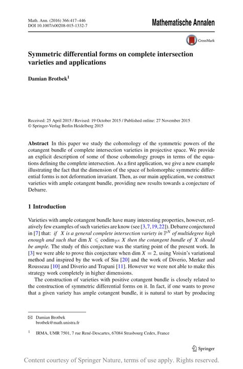 Explicit Symmetric Differential Forms On Complete Intersection Varieties And Applications