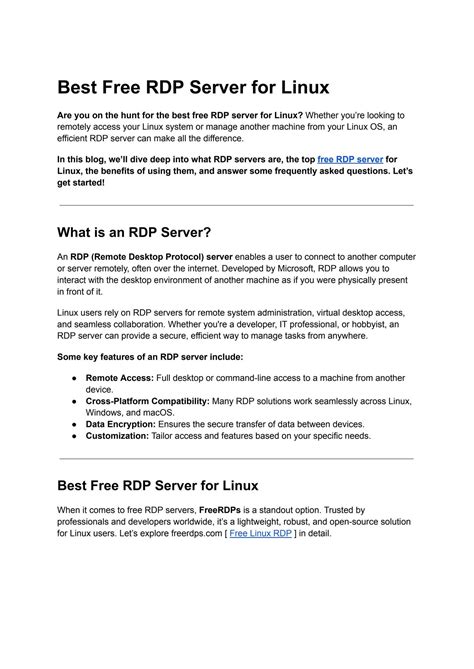 Best Free Rdp Server For Linux By Freerdps Issuu
