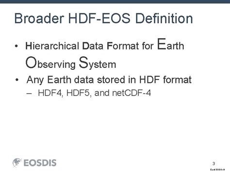 Hierarchical Data Format For Earth Observing System Data