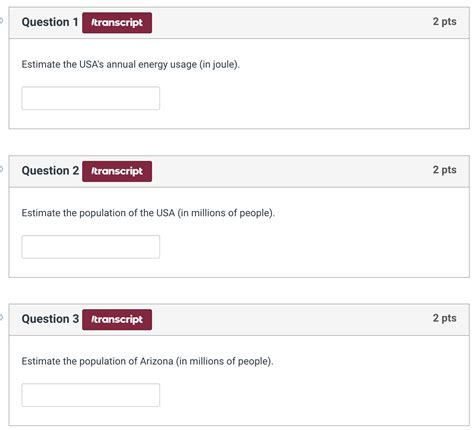 Solved Estimate The Usas Annual Energy Usage In Joule